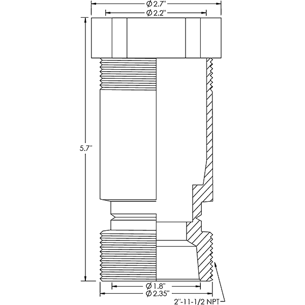 2" Frangible Coupling for Runway Edge & Approach Lights (2" NPT EMT ...