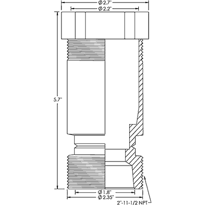 2" Frangible Coupling for Runway Edge & Approach Lights (2" NPT EMT ...