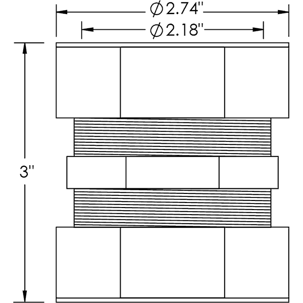 2" Double Compression Type EMT Coupling - Flight Light Inc.